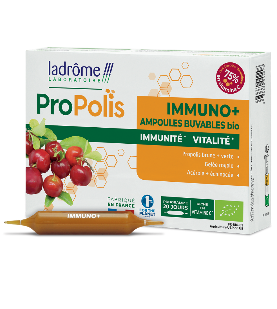 Propolis bio : Ampoules Immuno+ – Ladrôme Laboratoire